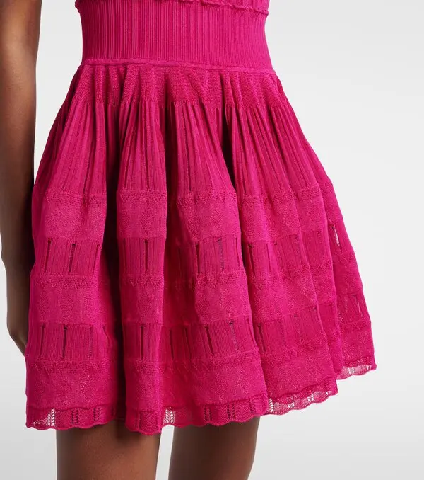 Alaïa Knitted Mini Dress - Purple