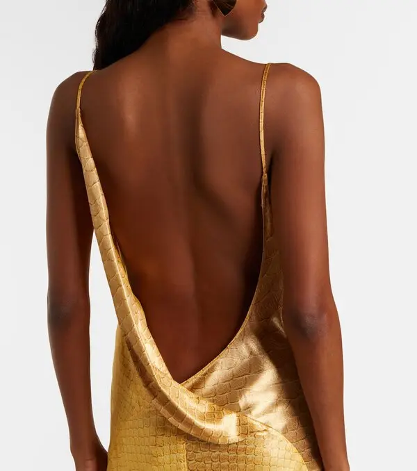 Roberto Cavalli Snake-print Silk Gown