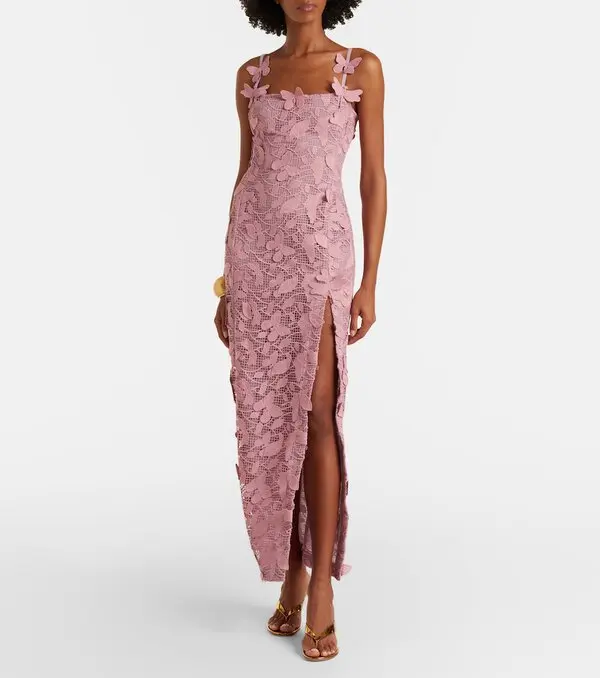 Blumarine Embroidered Lace Maxi Dress