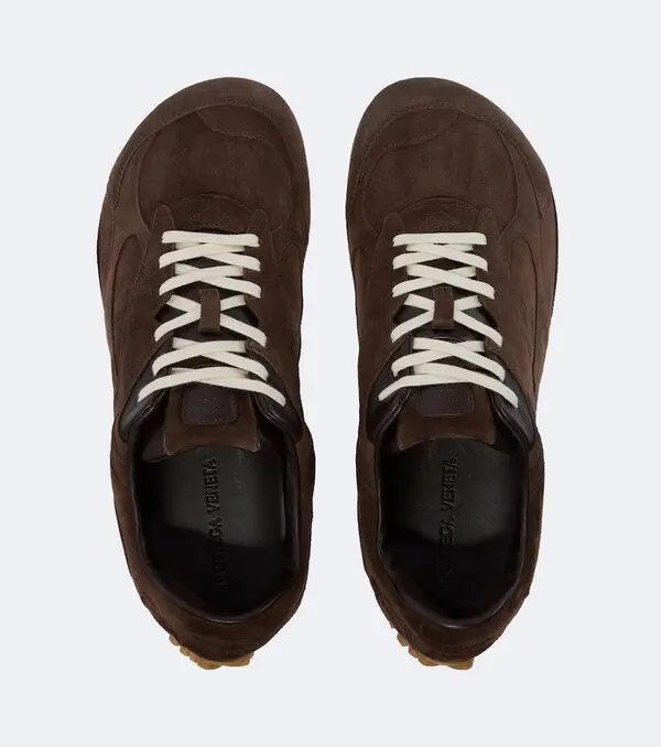 Bottega Veneta Orbit Flash Suede Sneakers - Brown