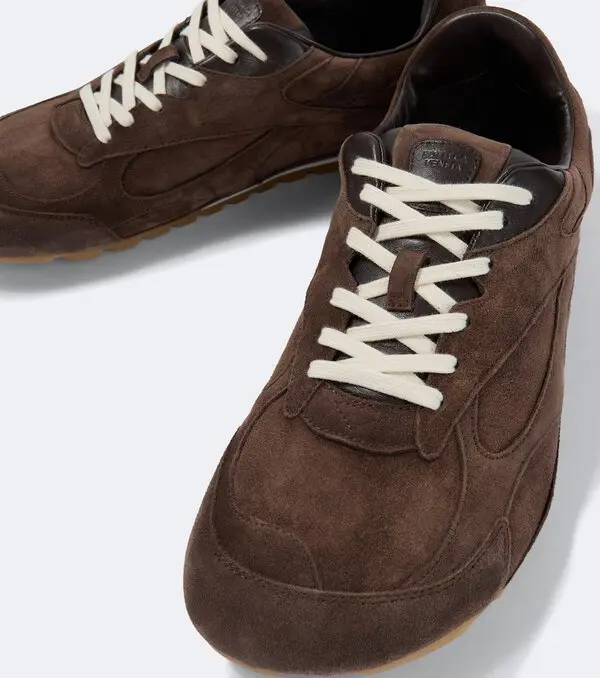 Bottega Veneta Orbit Flash Suede Sneakers - Brown