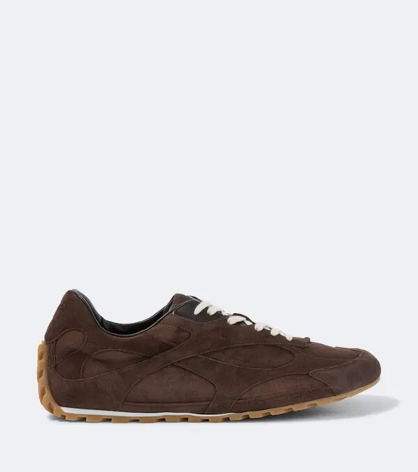 Bottega Veneta Orbit Flash Suede Sneakers - Brown