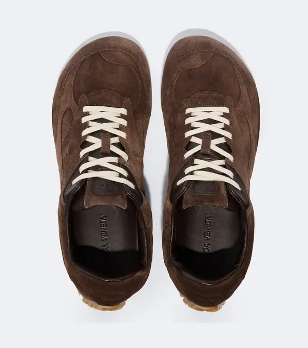 Bottega Veneta Orbit Flash Suede Sneakers - Brown