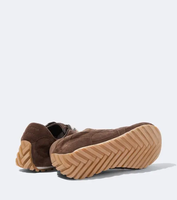 Bottega Veneta Orbit Flash Suede Sneakers - Brown