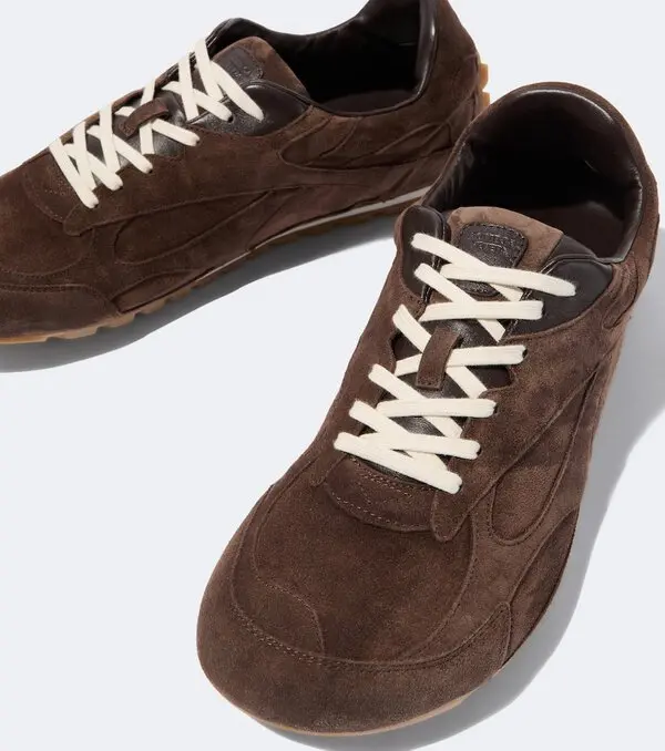 Bottega Veneta Orbit Flash Suede Sneakers - Brown