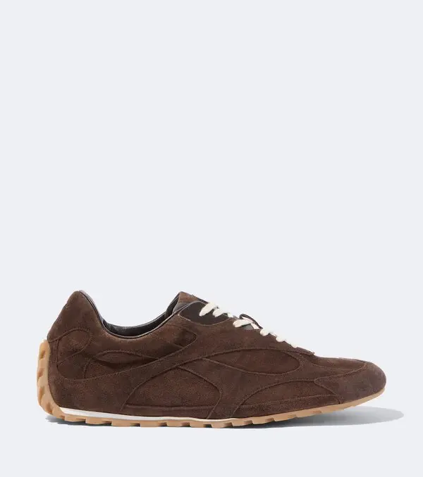 Bottega Veneta Orbit Flash Suede Sneakers - Brown