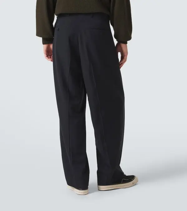 A.PRESSE Wool-blend Wide-leg Trousers
