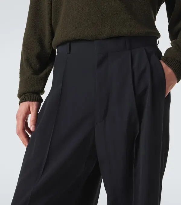 A.PRESSE Wool-blend Wide-leg Trousers