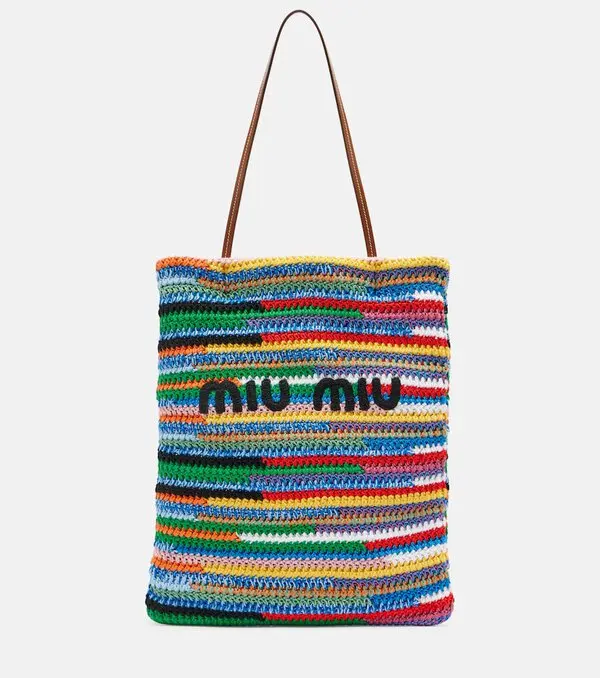 Miu Miu Crochet Tote Bag - Multicoloured