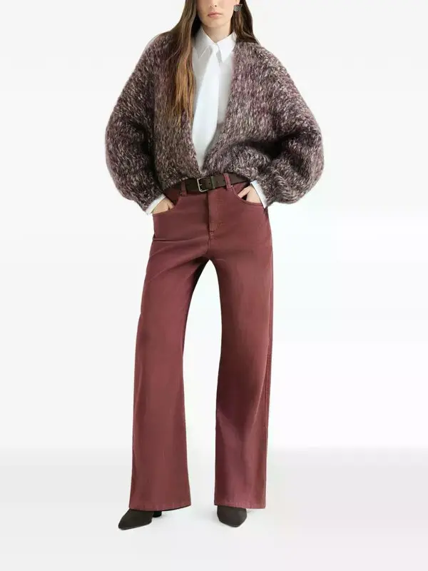 Brunello Cucinelli Denim Trousers With Monili - Red