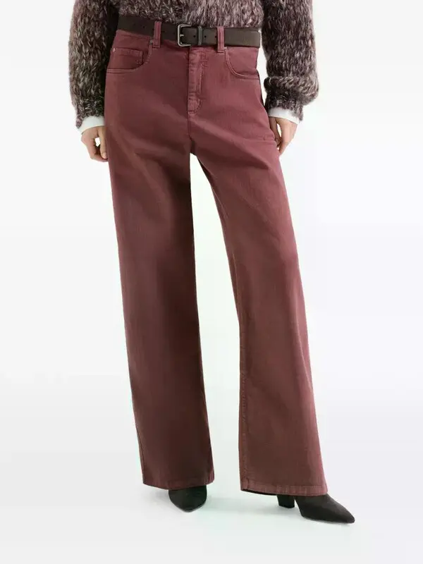 Brunello Cucinelli Denim Trousers With Monili - Red
