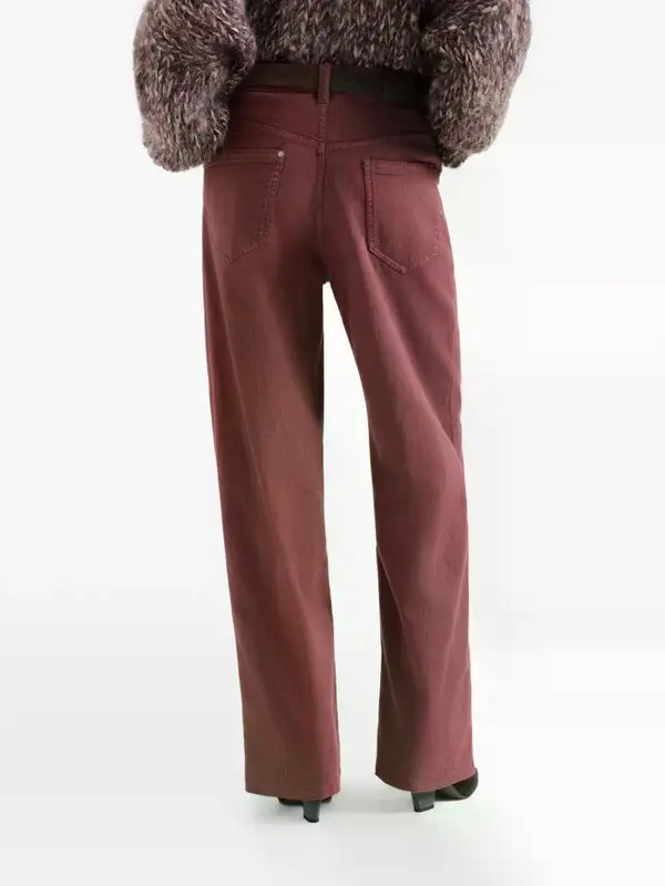 Brunello Cucinelli Denim Trousers With Monili - Red