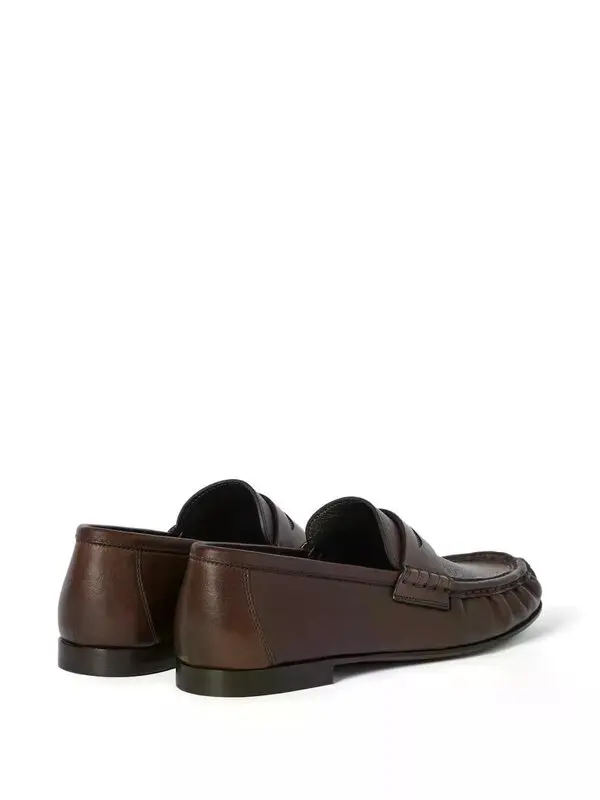 Brunello Cucinelli Calfskin Penny Loafers With Monili Detail