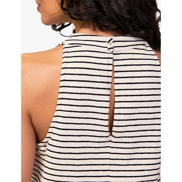RO&ZO Striped Halter-neck Cotton Top