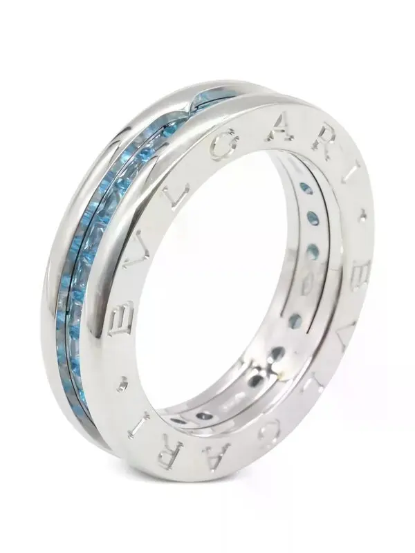 BVLGARI B.zero1 Blue Topaz Ring In 18k White Gold