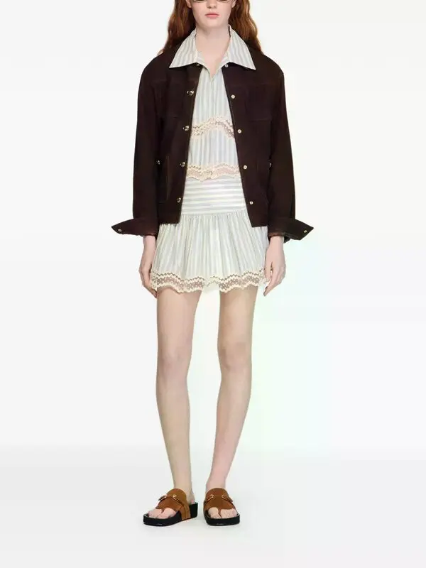Sandro Striped Cotton Skort - Neutrals