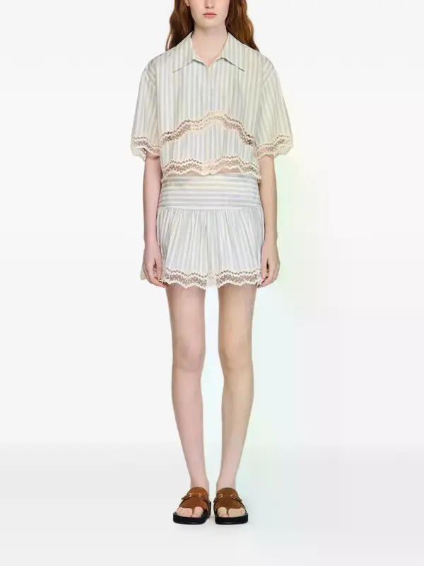Sandro Striped Cotton Skort