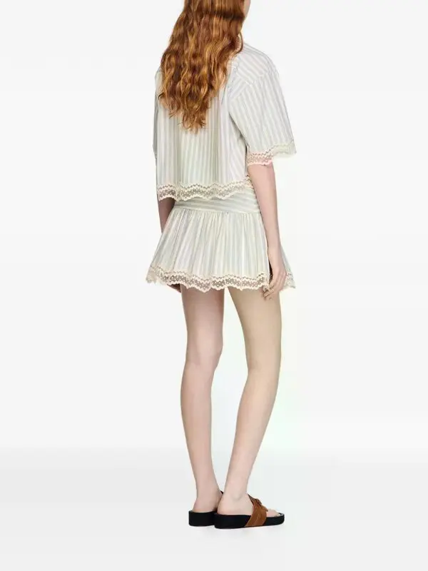 Sandro Striped Cotton Skort