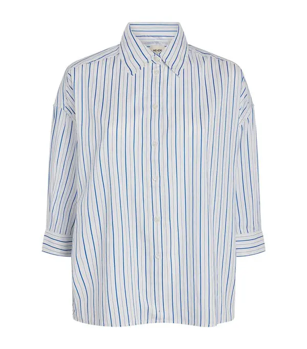 ME+EM Cotton-blend Voile Stripe Shirt