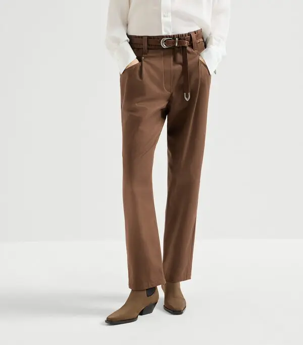 Brunello Cucinelli Pleated Stretch-cotton Trousers