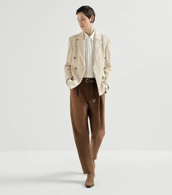 Brunello Cucinelli Pleated Stretch-cotton Trousers