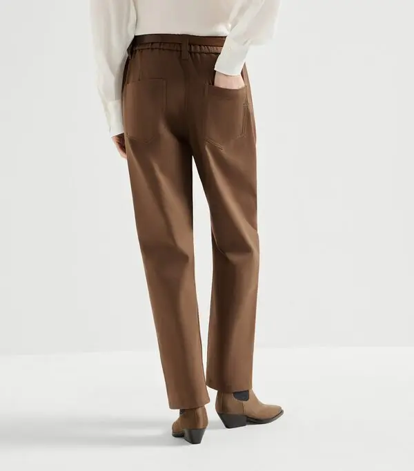 Brunello Cucinelli Pleated Stretch-cotton Trousers