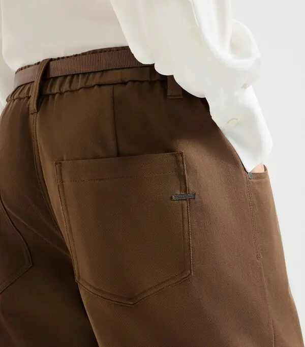 Brunello Cucinelli Pleated Stretch-cotton Trousers