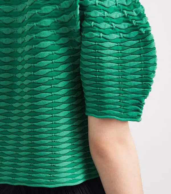 Issey Miyake Two-tone Textured Knit Top