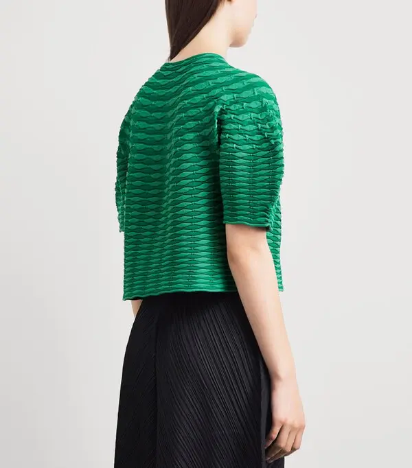 Issey Miyake Two-tone Textured Knit Top