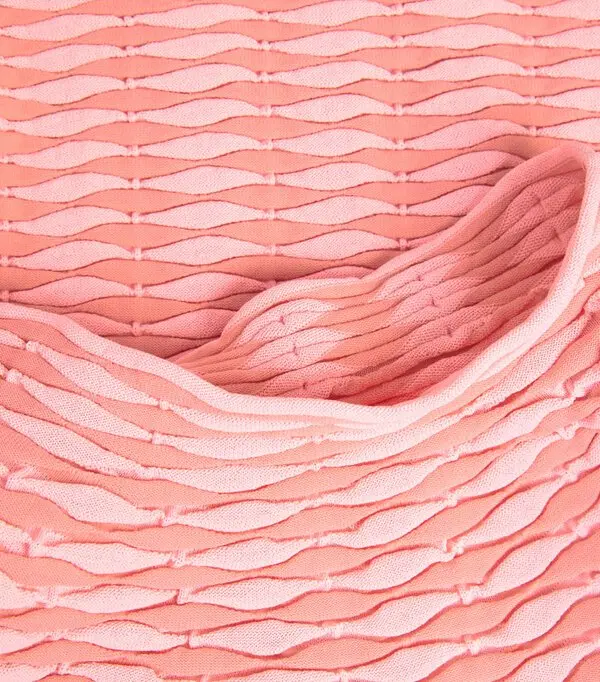 Issey Miyake Two Tone Ribbed Knit Top - Pink