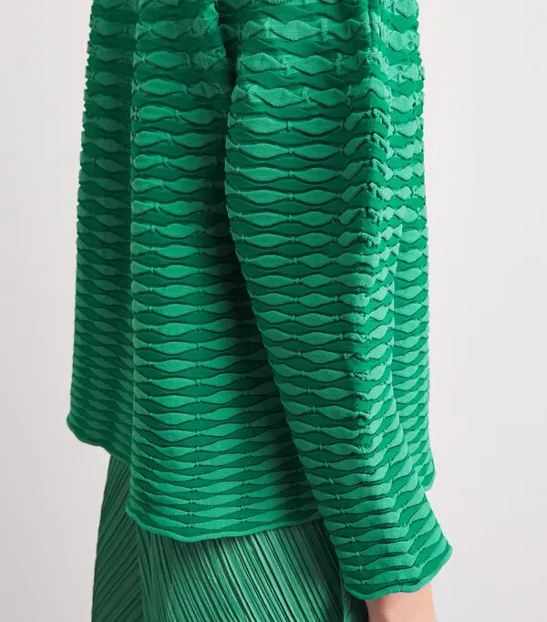 Issey Miyake Textured Knit Top - Green