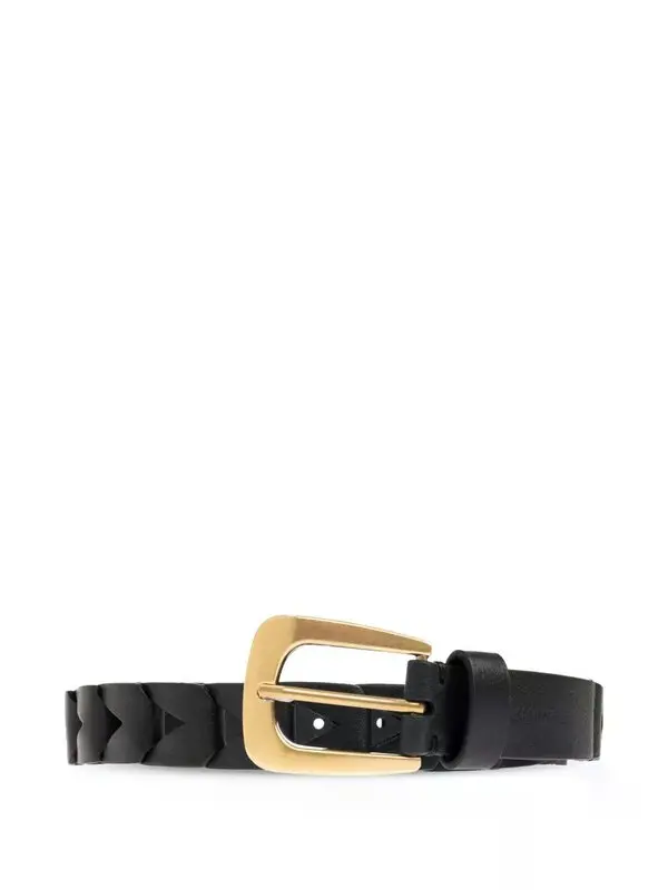 ALLSAINTS Braided Leather Belt With Gold-tone Hardware - Black