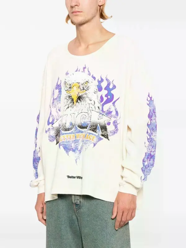 BETTER WITH AGE Eagle-print Long-sleeve T-shirt