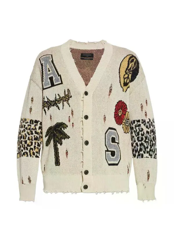 ALLSAINTS Graphic Detail V-neck Cardigan