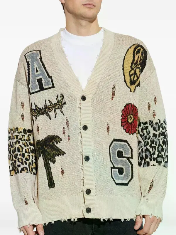 ALLSAINTS Graphic Detail V-neck Cardigan