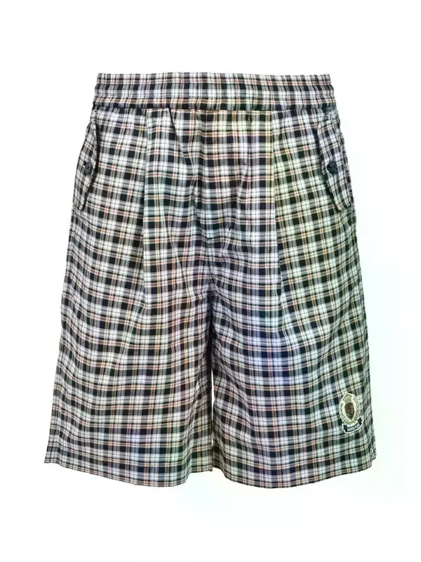 BREATH Embroidered Logo Check Pattern Shorts