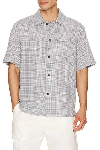 Theory Mini Texture Check Shirt - Bering Multi
