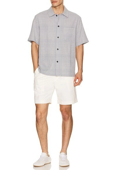 Theory Mini Texture Check Shirt - Bering Multi