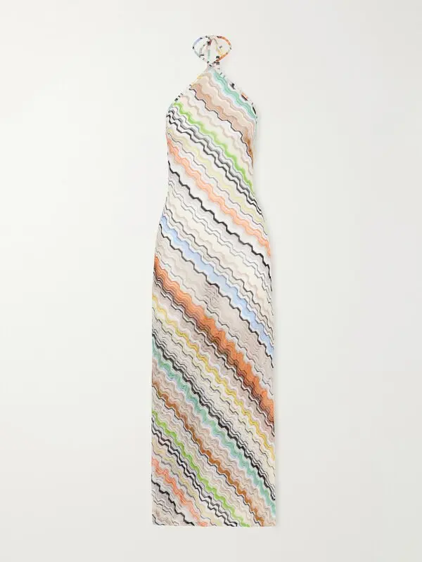 Missoni Crochet-knit Halterneck Maxi Dress - Multi