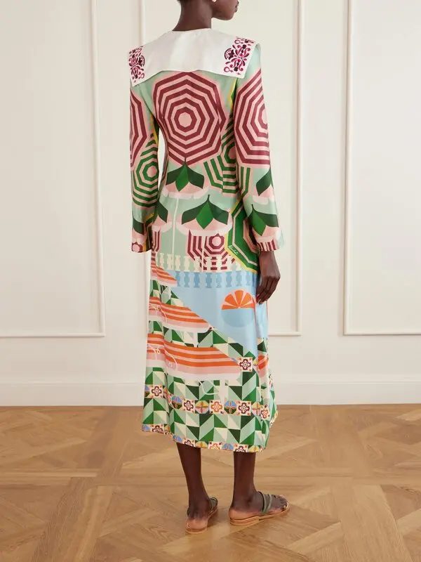 CRISTIANO MARCHELI Sofia Printed Silk-blend Satin Midi Dress
