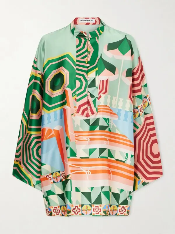 CRISTIANO MARCHELI Maria' Printed Silk-blend Kaftan - Multi