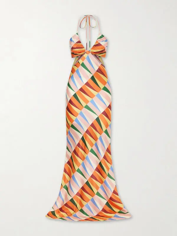 CRISTIANO MARCHELI Caterina Halterneck Maxi Dress - Multi