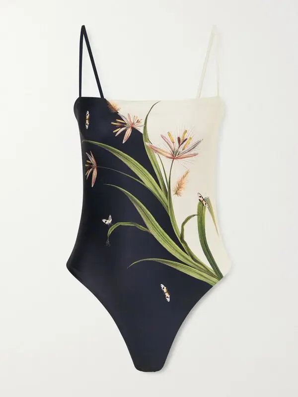 Agua Bendita Durazno Azucar Printed One-piece Swimsuit - Black