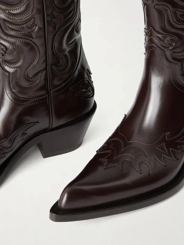 Acne Studios Leather Cowboy Ankle Boots