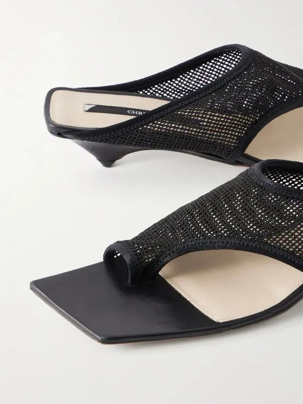 CHRISTEN Leather-trimmed Mesh Sandals