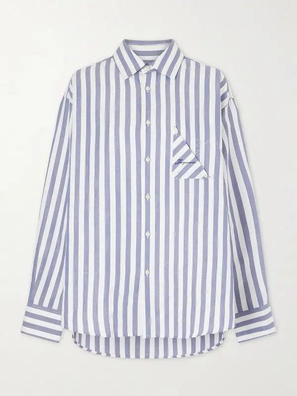 Jacquemus La Chemise Voilier Striped Cotton-poplin Shirt - Blue