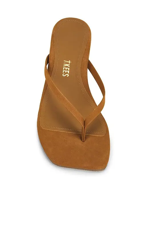 Tkees Julia Square Toe Suede Flip Flop - Brown