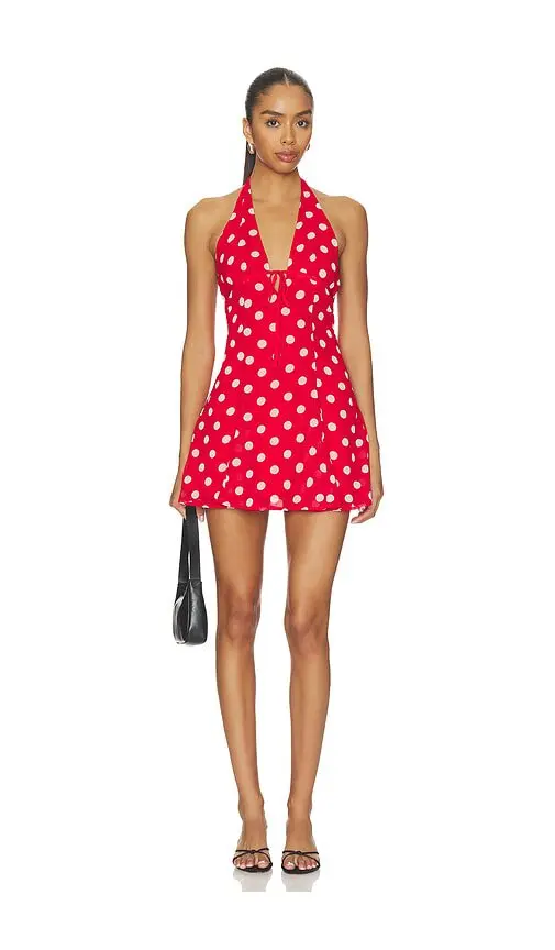 MORE TO COME Olivea Halter Mini Dress - Red