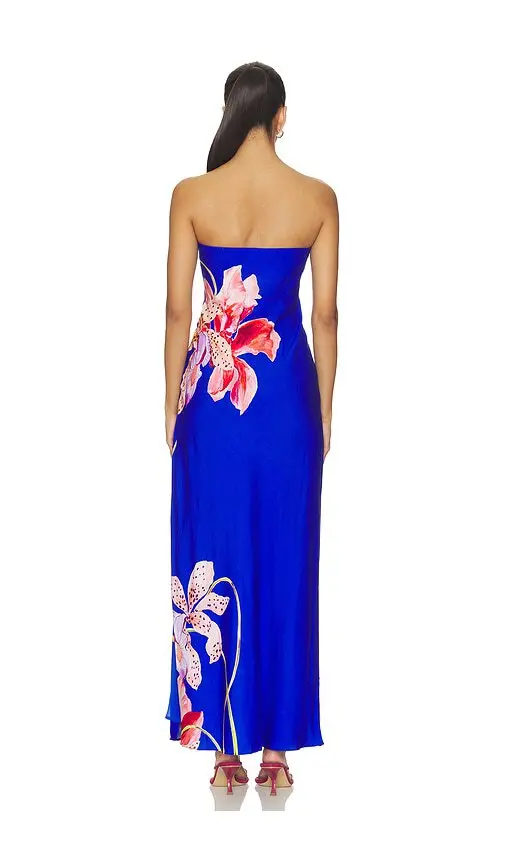 MILLY Vera Satin Floral Maxi Dress