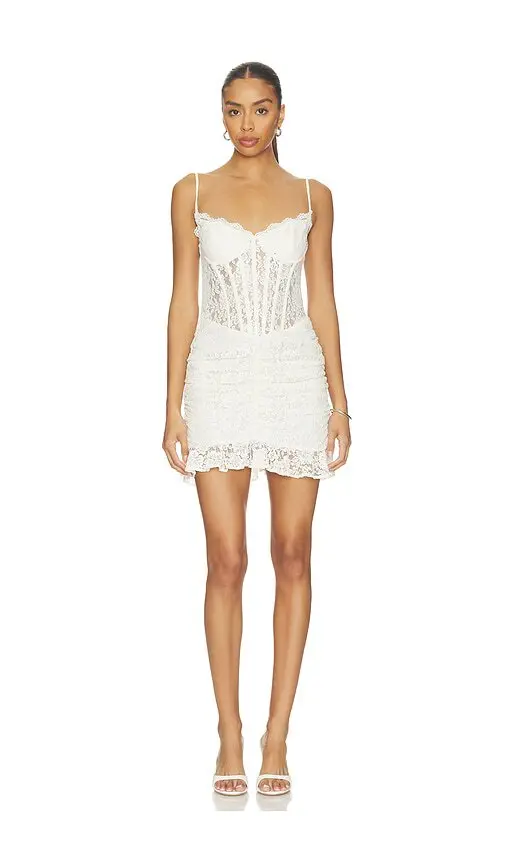 Majorelle Lace Corset Mini Dress - Ivory